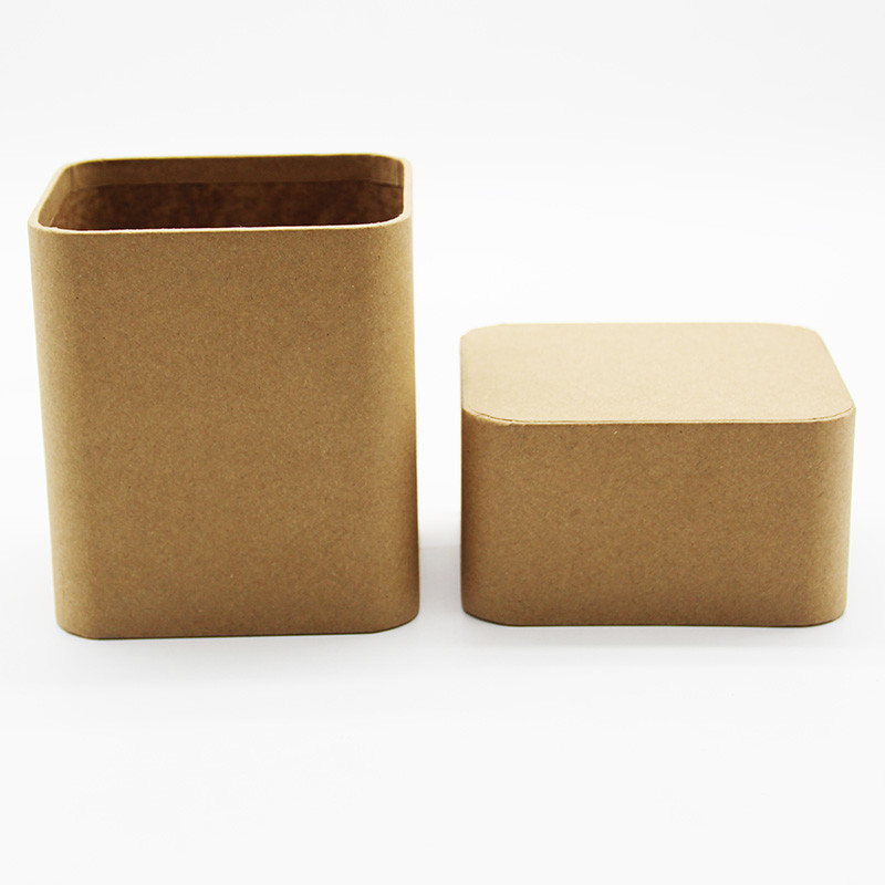 Kraft Paper Square Cardboard Tube With Matt Lamination UV Coating